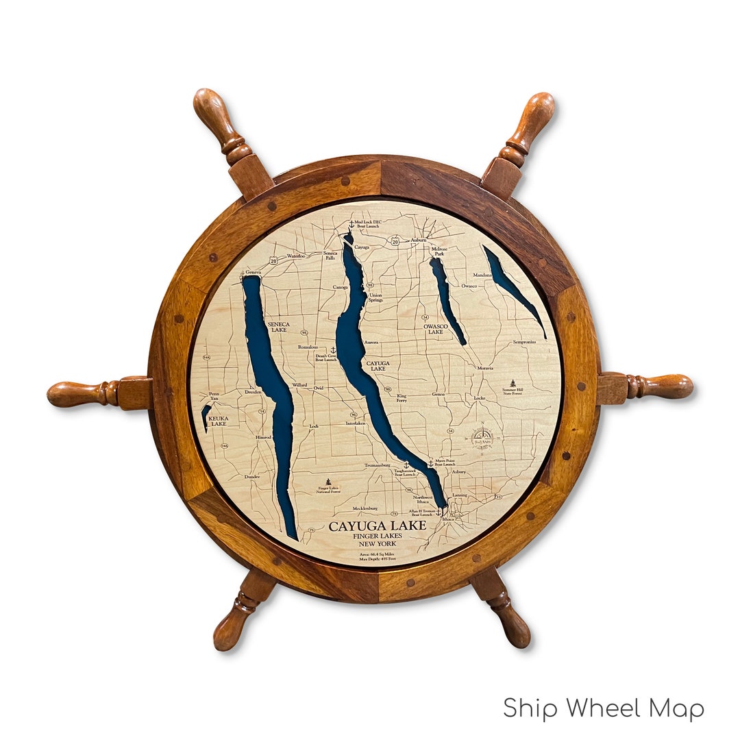 Cayuga Lake Map, Lake Map, Custom Lake Map, Wood Lake Map, 3D Wall Art ...
