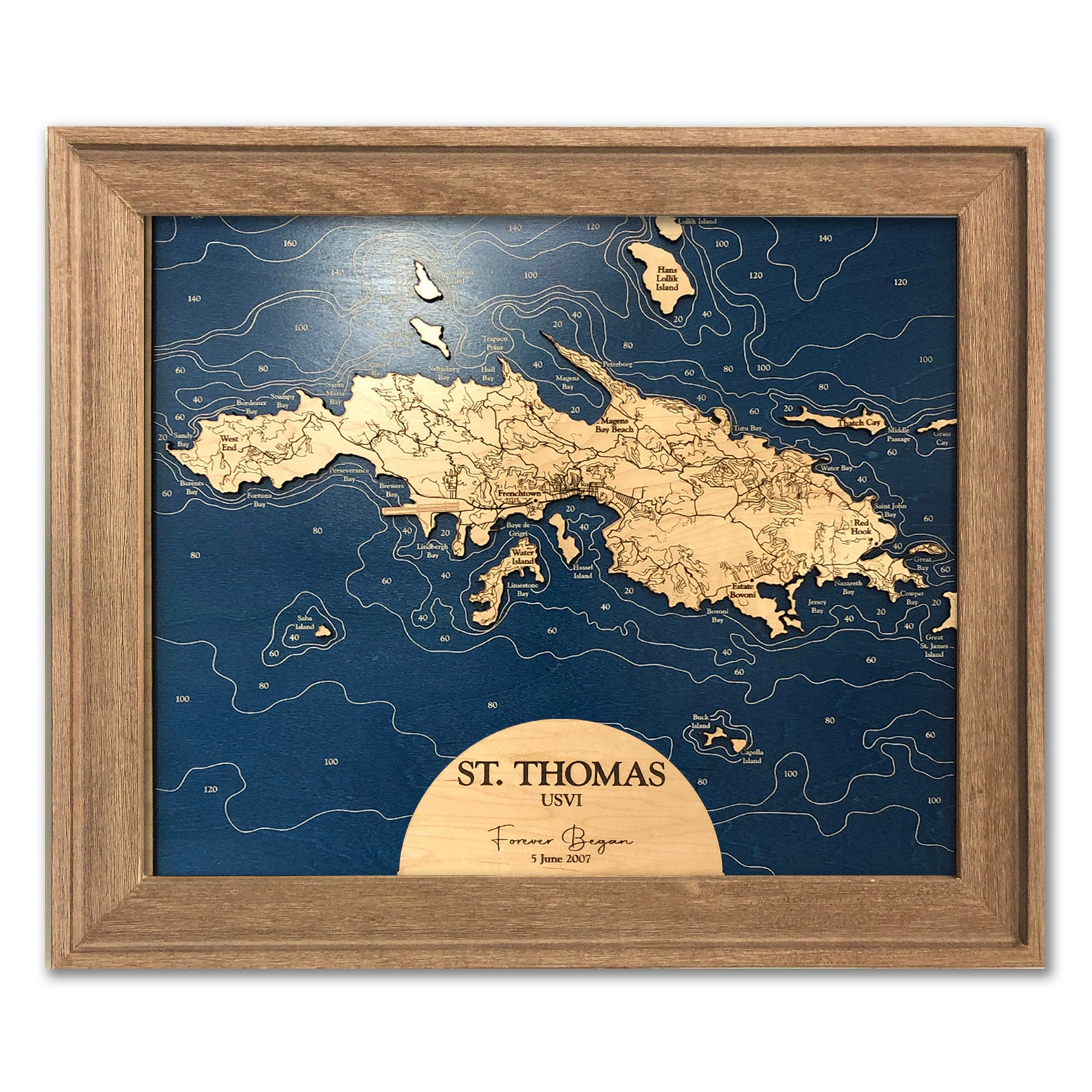 St Thomas Map Custom Wood Map USVI Map 3D Wall Art - Etsy Canada