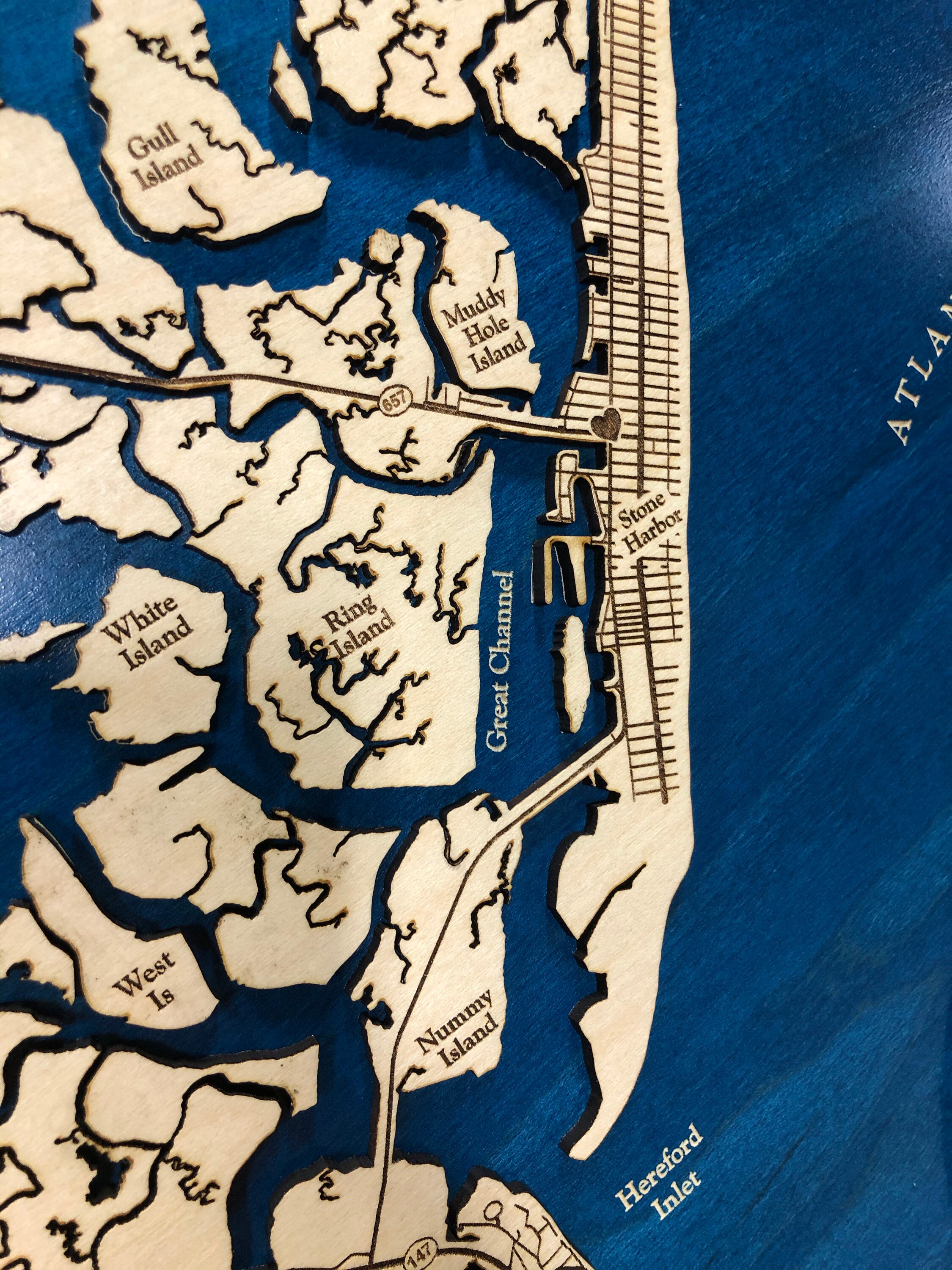 Stone Harbor NJ Map Custom Island Sign New Jersey Map NJ - Etsy