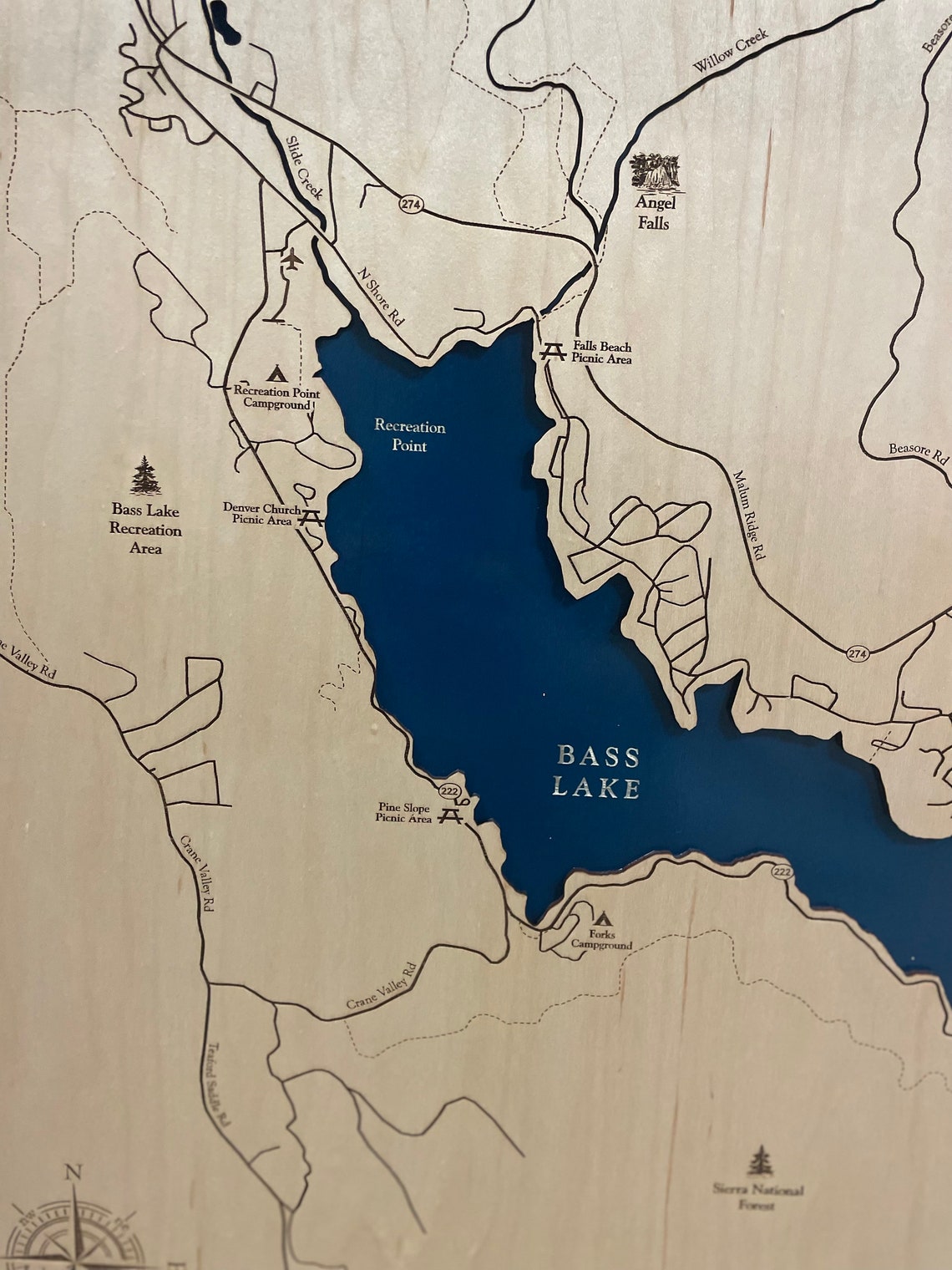 Bass Lake Map Custom Wood Map Custom Lake Art 3D Wall Art | Etsy Canada