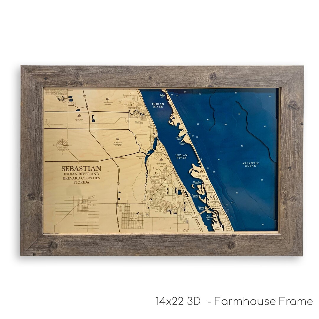 Sebastian Map, Sebastian Florida, Space Coast Map, Florida Map, Beach ...
