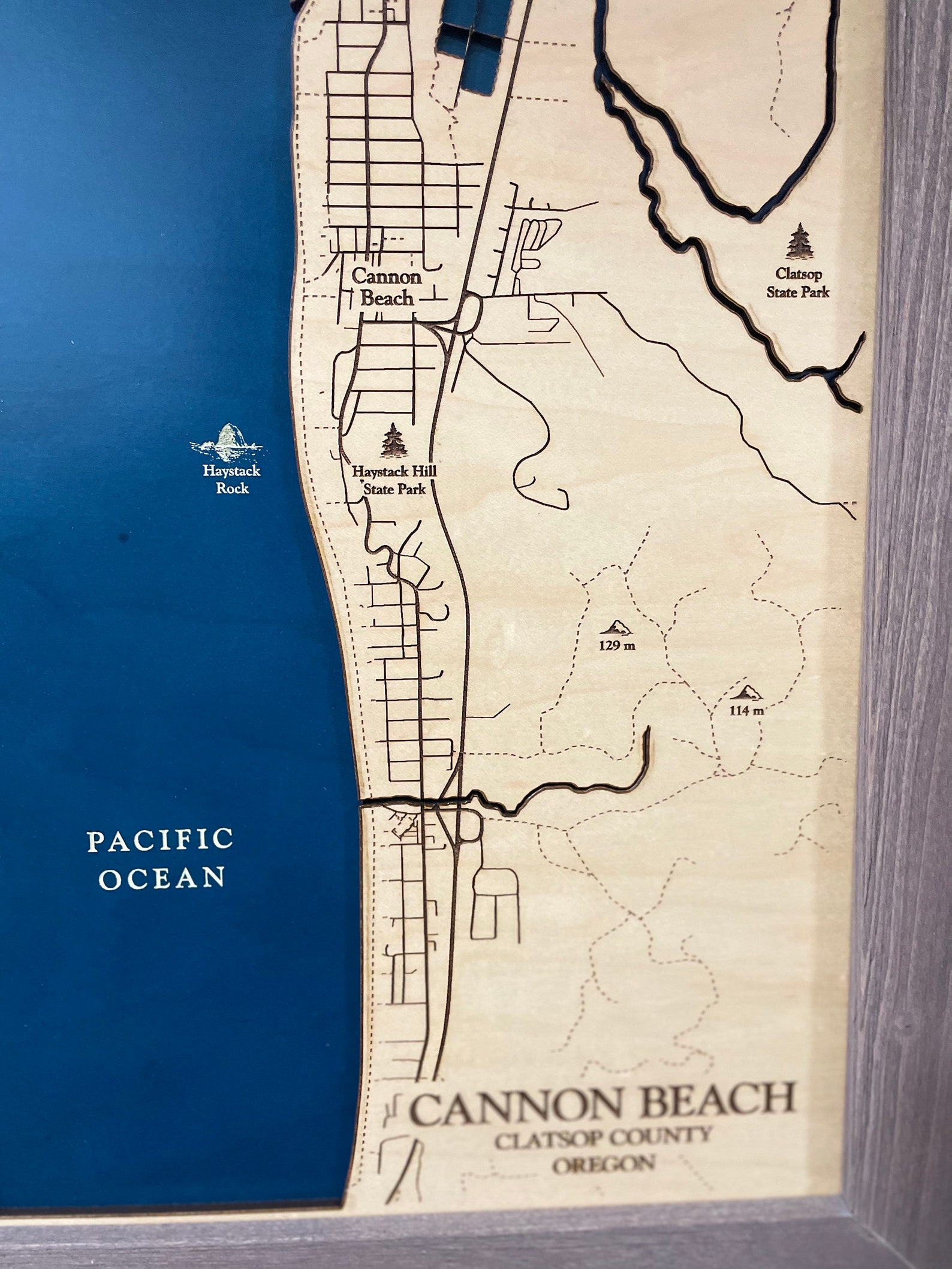 Cannon Beach Map Oregon Map Oregon Coast Map Pacific - Etsy