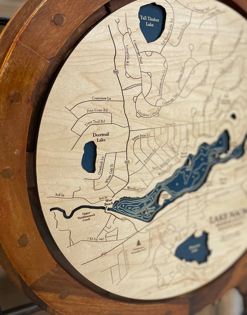 Lake Naomi Map Custom Wood Map Custom Lake Art 3D Wall Art - Etsy