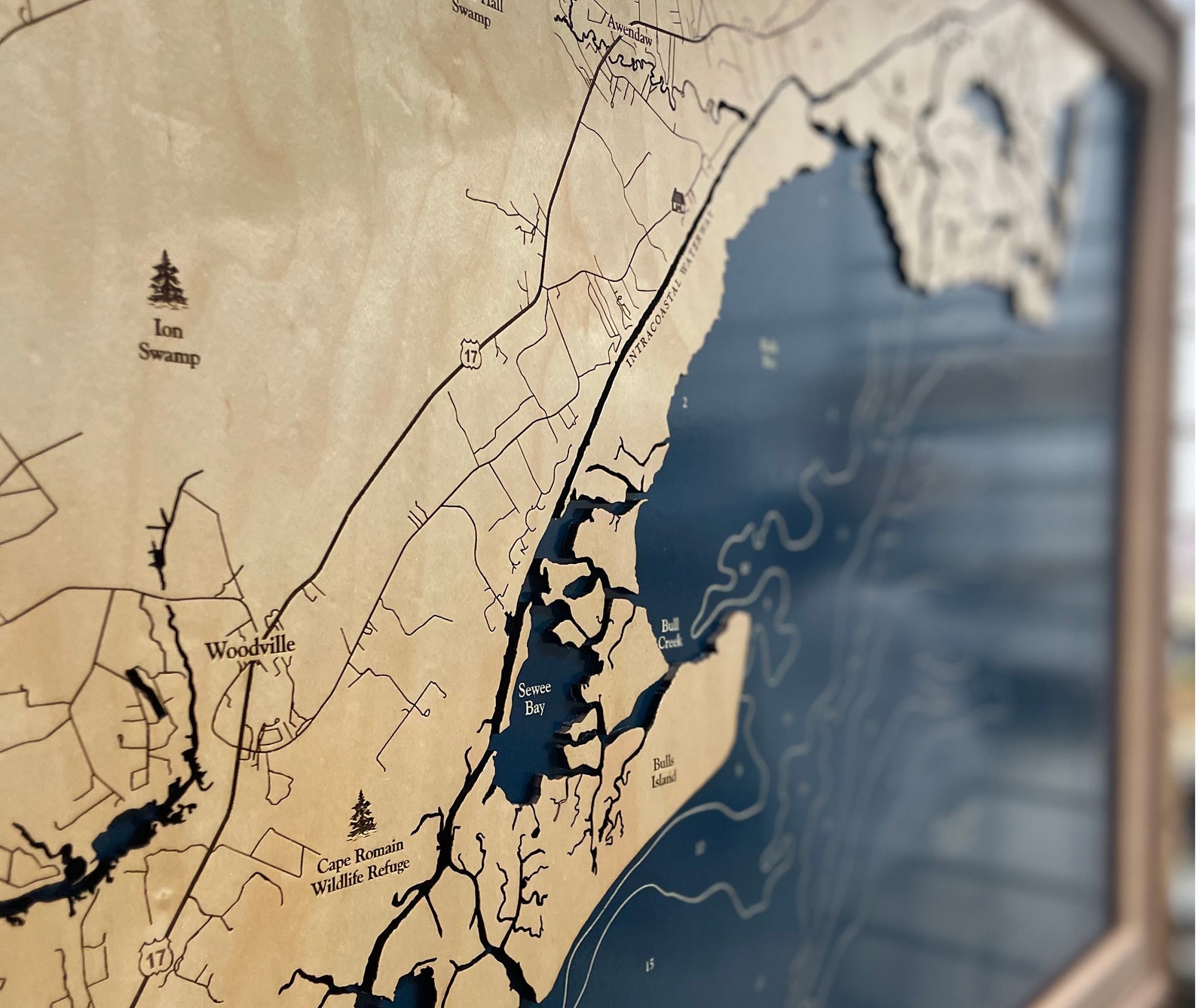 Murrells Inlet Map Custom Wood Map 3D Wall Art Contour Map - Etsy