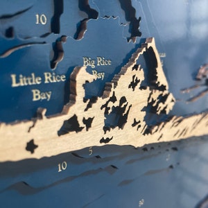 Long Point Map, Lake Erie Map, Custom Lake Map, Wood Lake Map, 3D Wall ...