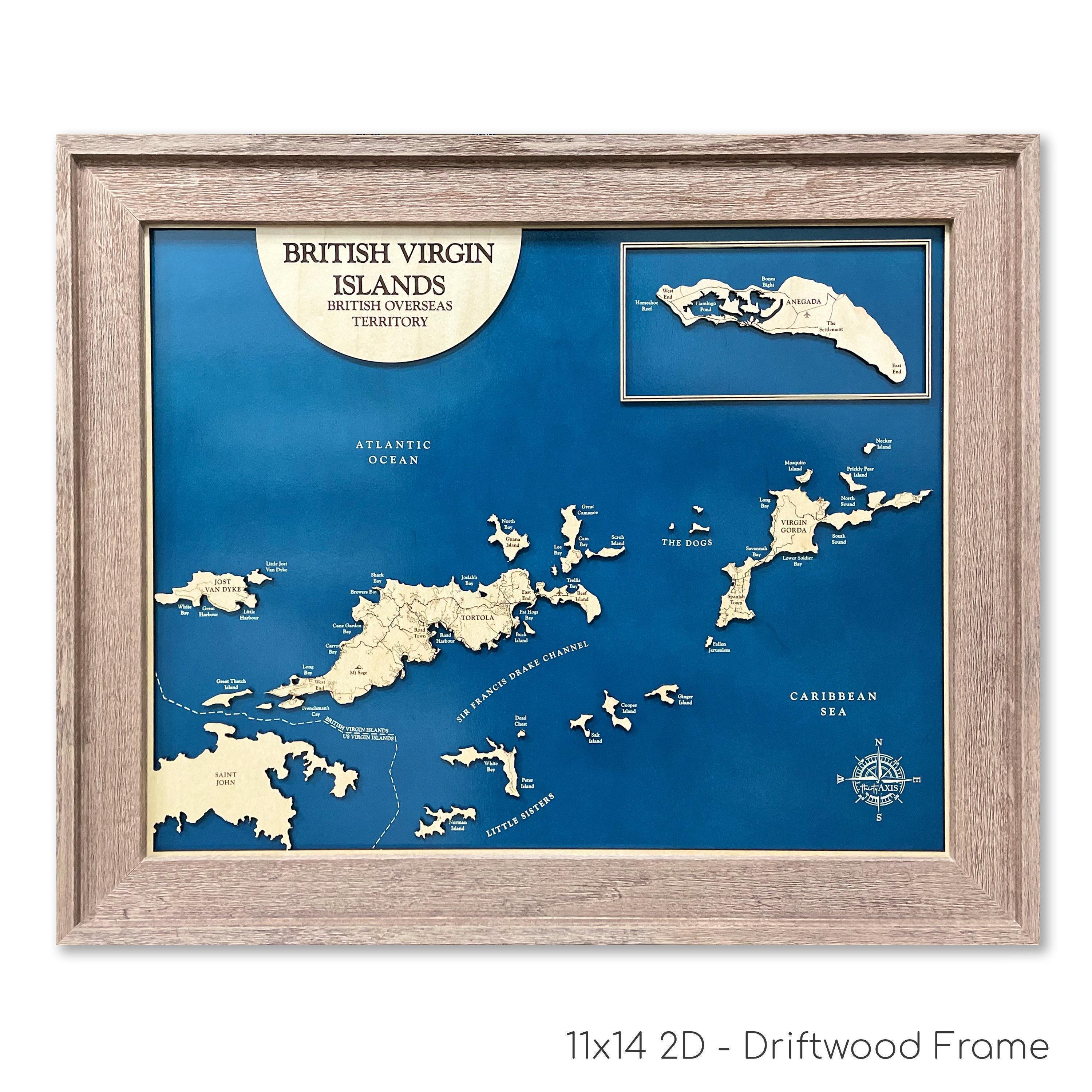British Virgin Islands Map, BVI Map, Tortola Map, Anegada Map, Custom ...