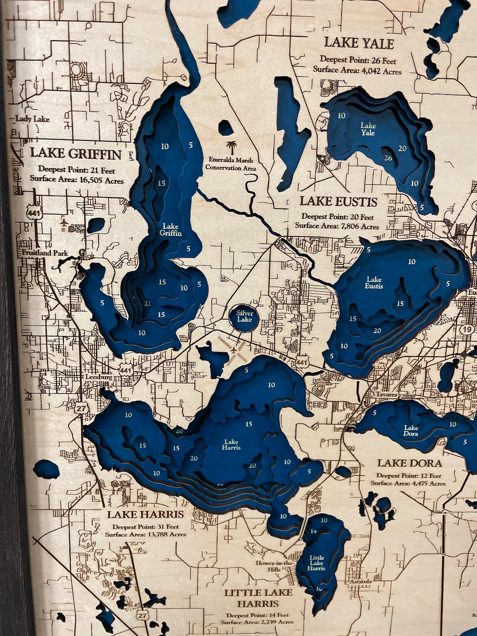 Harris Chain Map Lake Apopka Map Lake Eustis Map Lake - Etsy