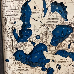 Harris Chain Map, Lake Apopka Map, Lake Eustis Map, Lake Harris, 3D ...