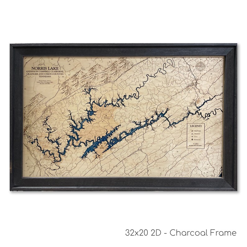 Norris Lake Map Norris Lake Norris Lake Gift Cumberland - Etsy