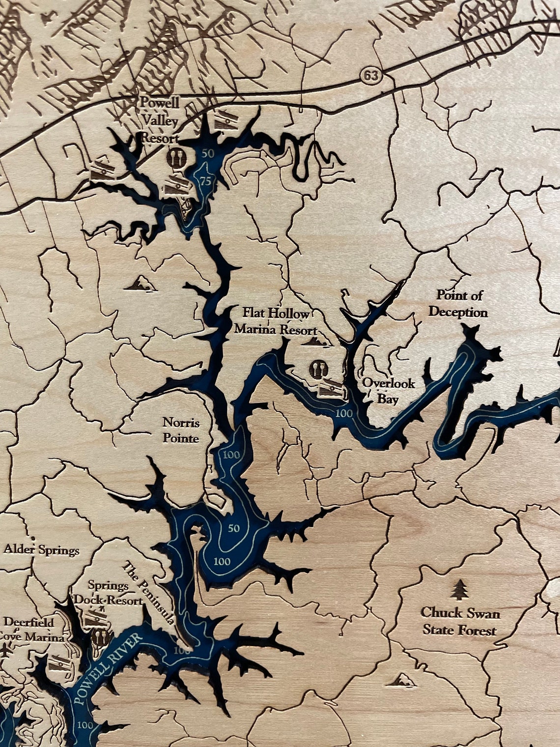 Norris Lake Map Norris Lake Norris Lake Gift Cumberland - Etsy