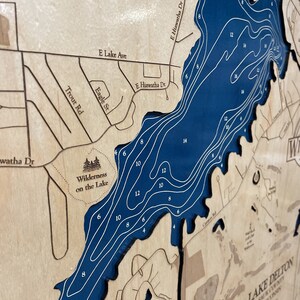 Lake Delton Map, Wisconsin Dells Map, 3D Wall Art, Delton Lake Map ...