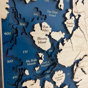 Prince of Wales Island Map, Alaska Map, Custom Wood Map, 3D Wood Map ...