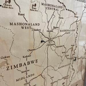 Zimbabwe Wall Map: Custom Laser Cut Wood - Handcrafted Art - Etsy