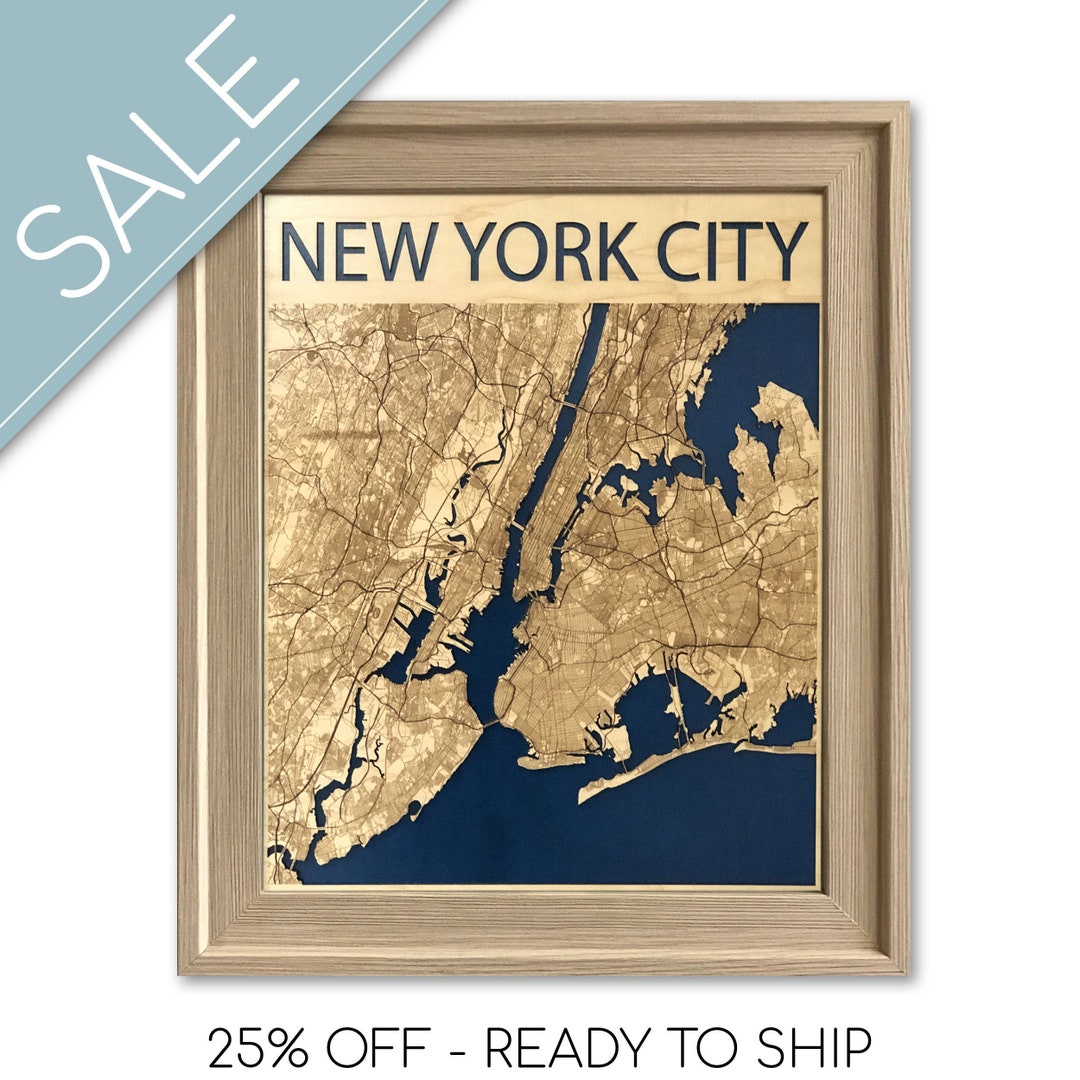 SALE Ready to Ship New York City Map Engraved Map New - Etsy
