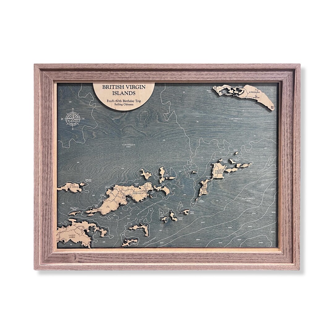 British Virgin Islands Map, BVI Map, Tortola Map, Anegada Map, Custom ...