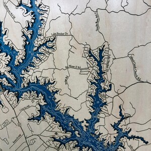 Lake Sinclair - Custom Wood Map - Art - 3D Wall Art - Contour Map ...