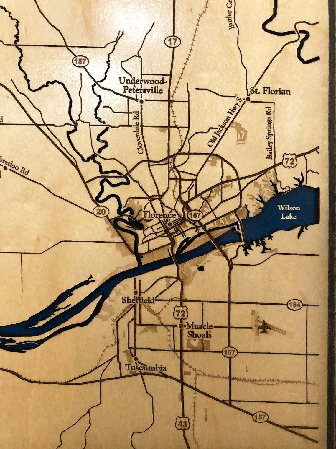 Pickwick Lake Custom Wood Map Lake Map 3D Wall Art Contour | Etsy