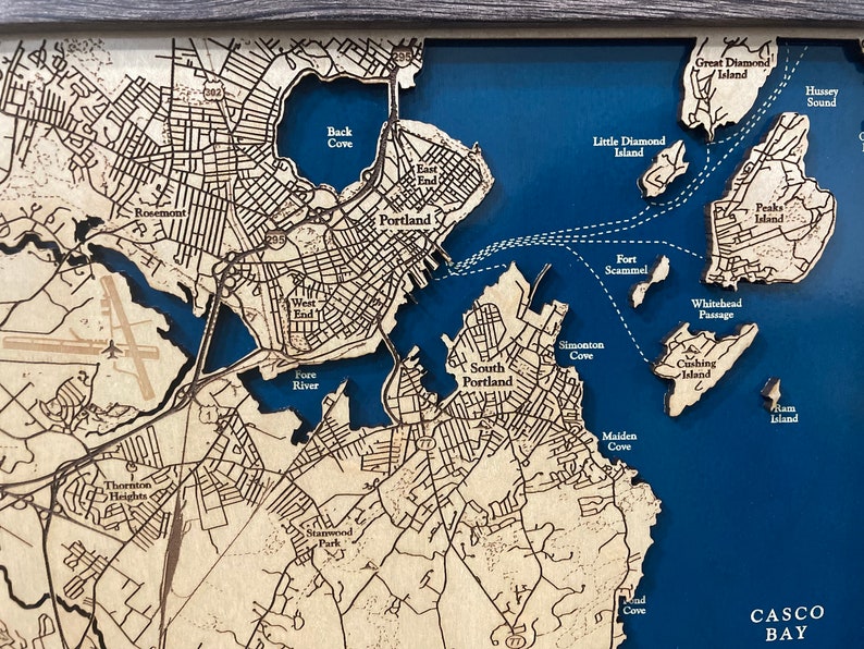 Portland Maine Map Prouts Neck Map Maine Map Casco Bay Map | Etsy