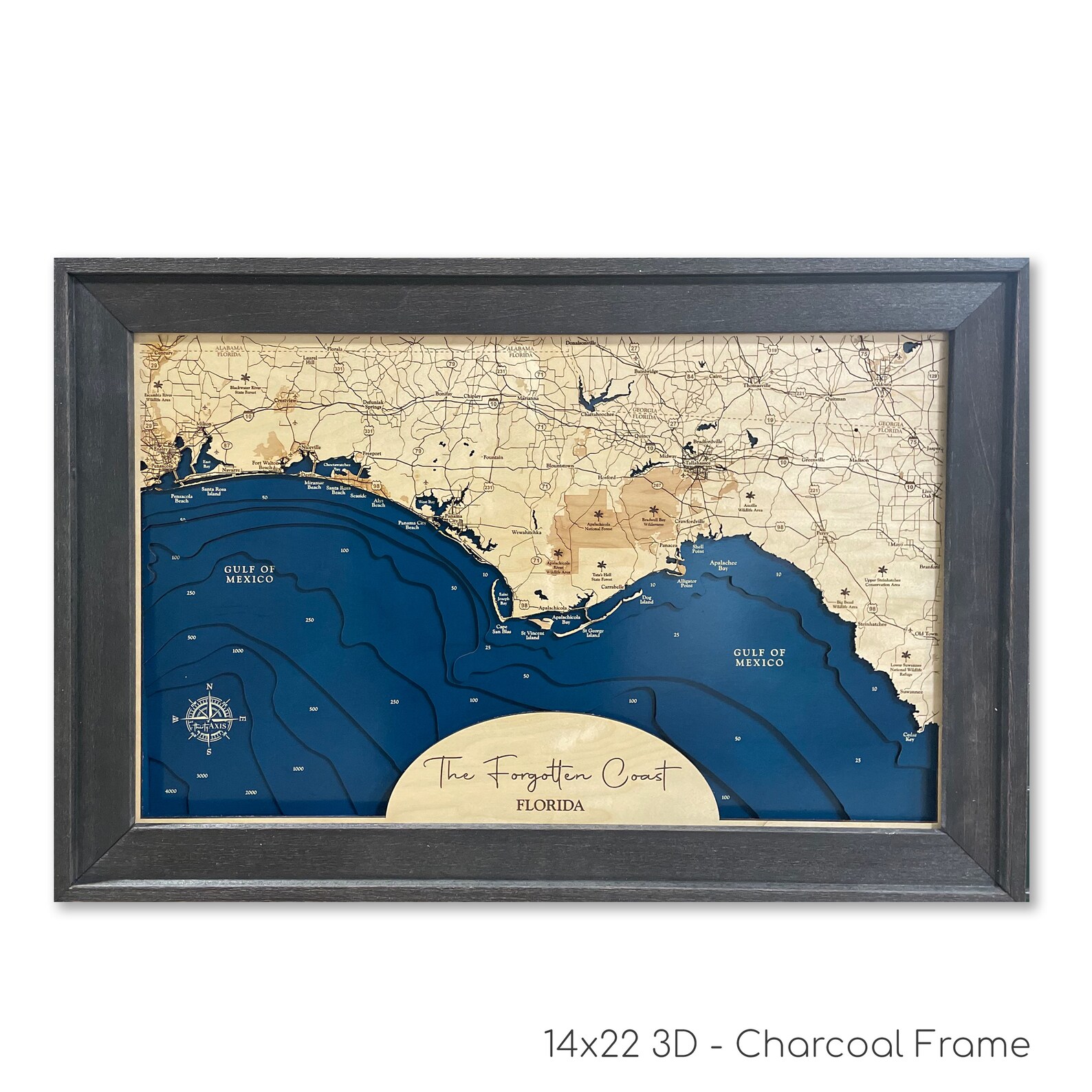Forgotten Coast Map Custom Wood Map Florida Art - Etsy