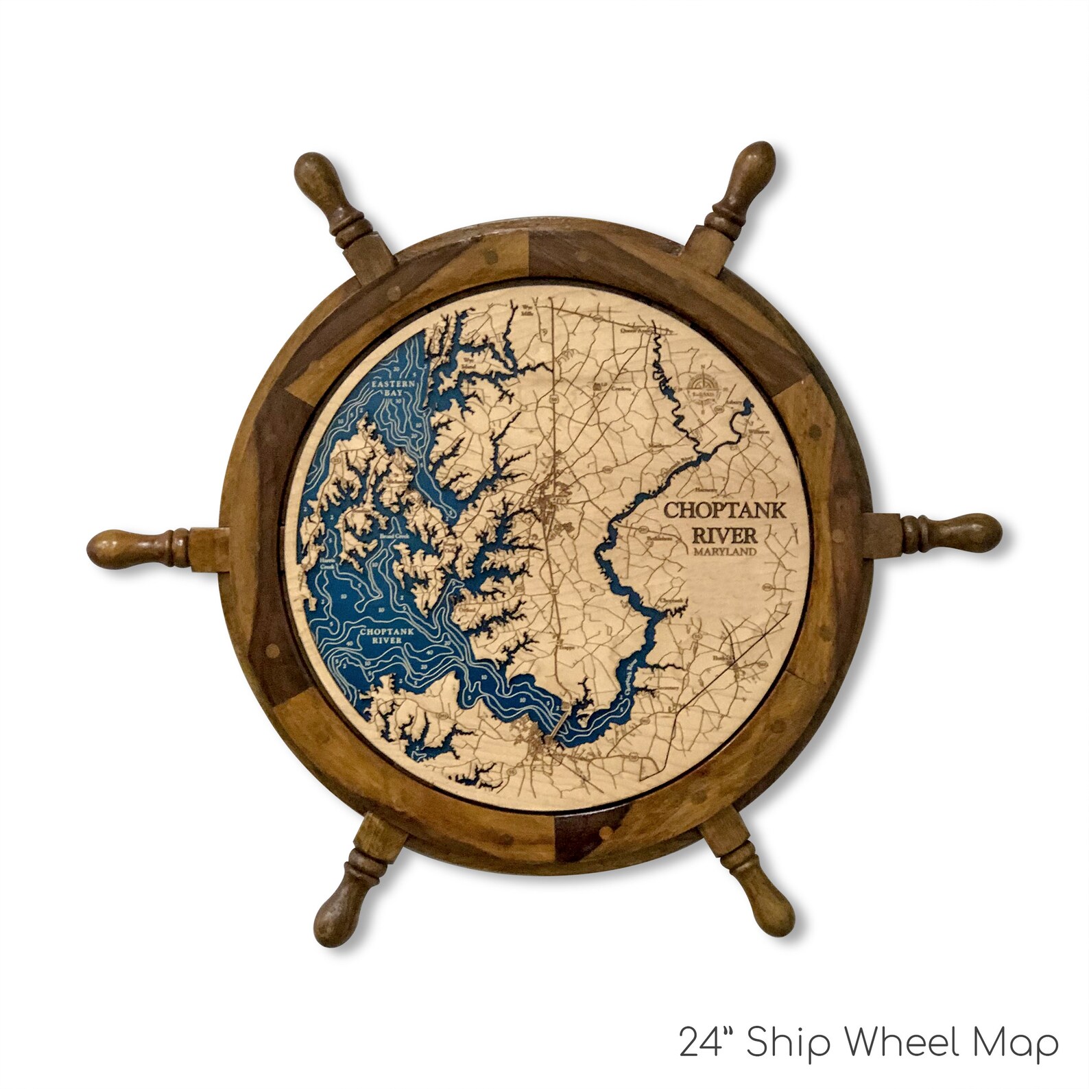 Choptank River Map, Custom Wood Map, Custom Lake Art, 3D Wall Art ...
