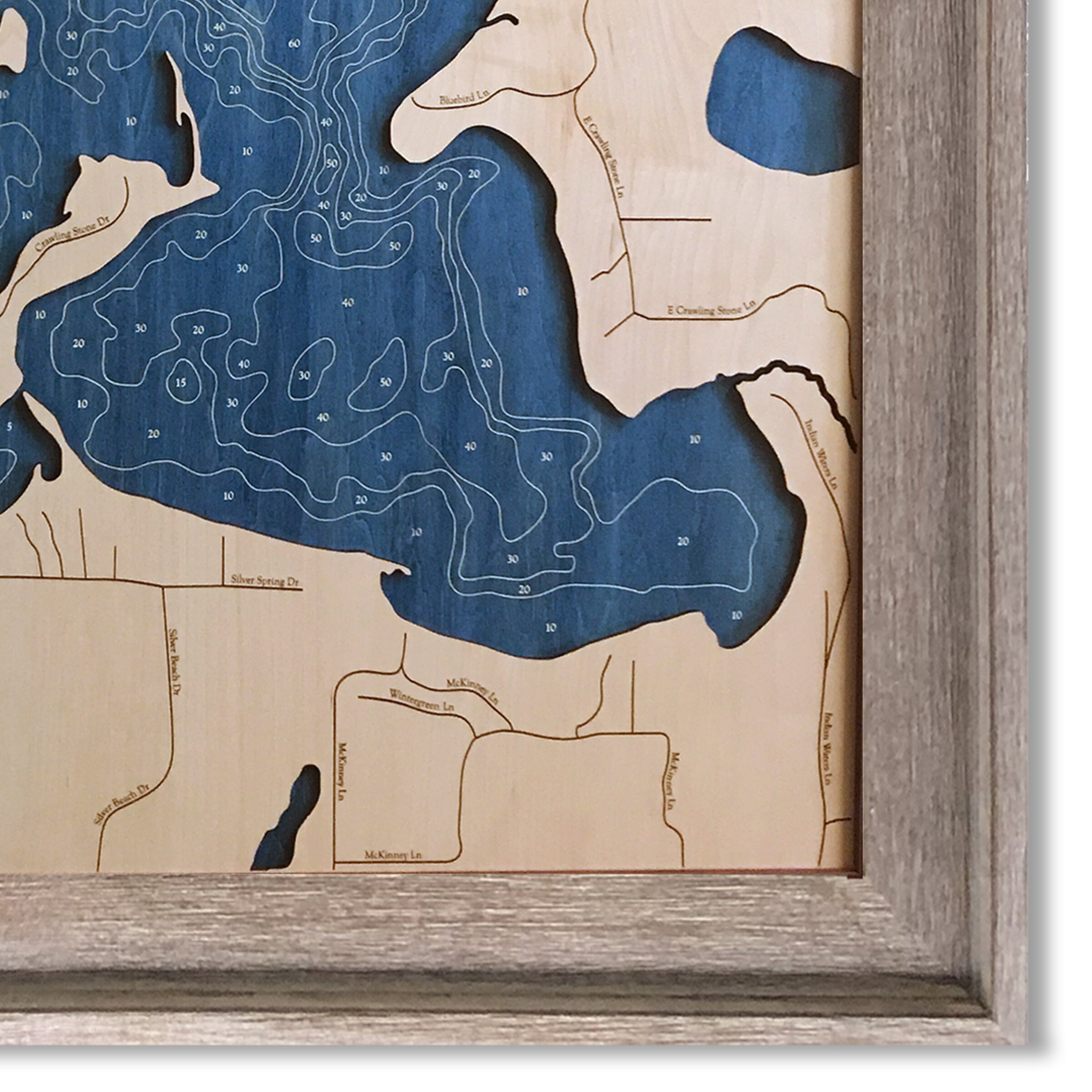 Crawling Stone Lake Map Custom Wood Map Art 3D Wall Art - Etsy