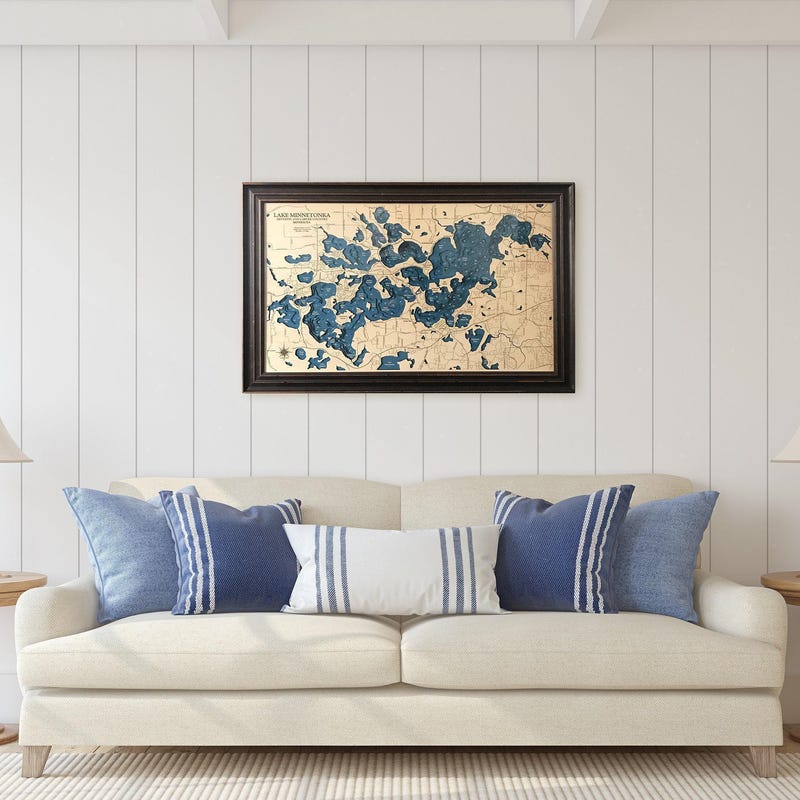 Wood Map Lake Minnetonka - Etsy