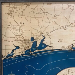 Emerald Coast Map, 30A Map, Custom Wood Map, Wood Sign, Beach Sign ...
