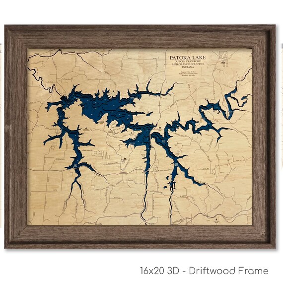 Patoka Lake Map Patoka Lake Wood Lake Map Wood Lake Sign - Etsy