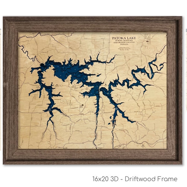 Laser Cut Map of Patoka Lake - Etsy