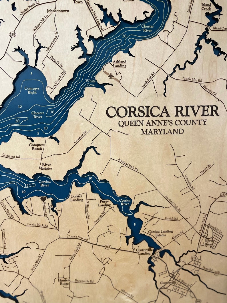 Corsica River Map Chesapeake Bay Map Chester River Map - Etsy