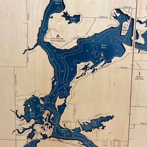 Holcombe Flowage Map, Custom Wood Map, Custom Lake Art, 3D Wall Art ...