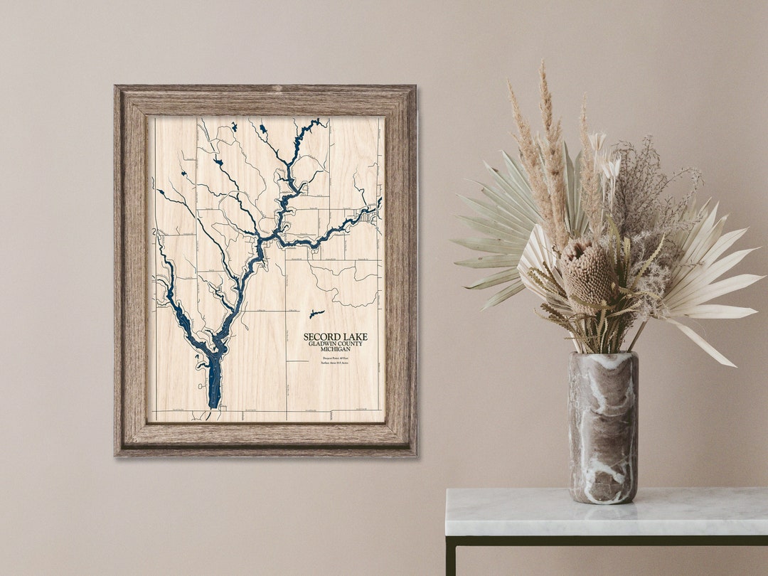 Secord Lake Map, Wood Lake Map, Custom Lake Map, Custom Lake Sign ...