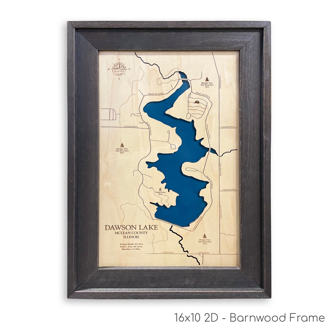 Dawson Lake Map, Dawson Lake,wood Lake Map, Custom Lake Map, Custom ...