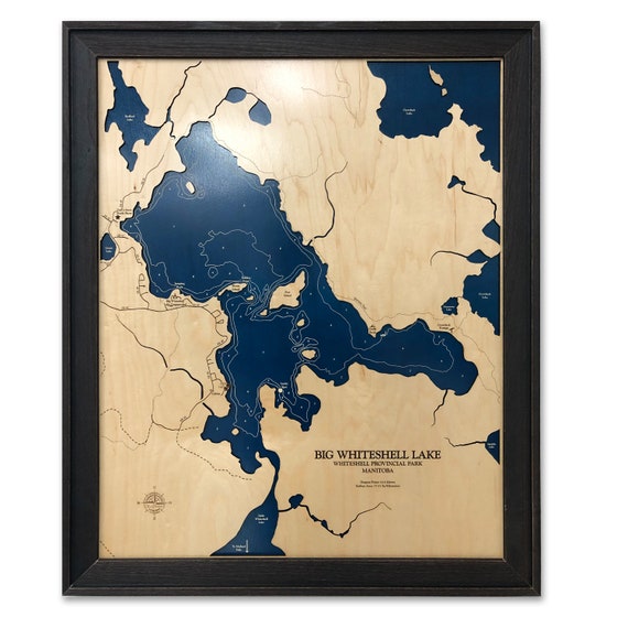 Big Whiteshell Lake Map Custom Wood Map Lake Map 3D Wall | Etsy