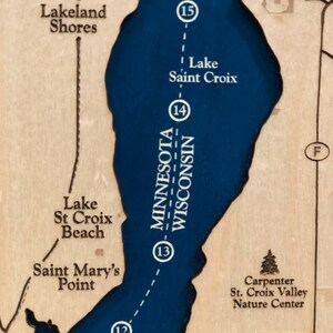 St. Croix River Map, Custom Wood Map, 3D Wall Art, Contour Map Lake ...