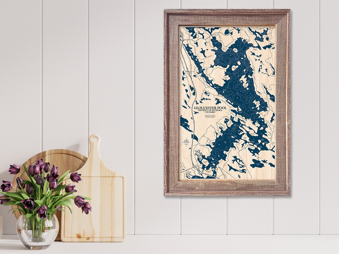 Gloucester Pool Map, Muskoka, Wood Lake Map, Custom Lake Map, Custom ...