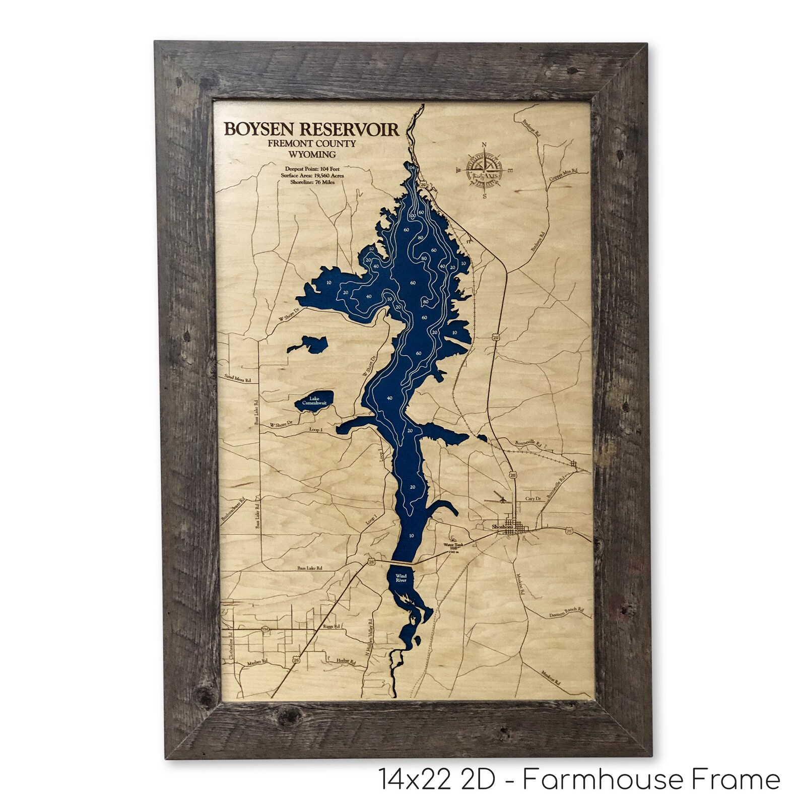 Boysen Reservoir Custom Wood Map 3D Wall Art Contour Map - Etsy Canada