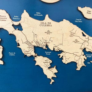 Culebra Map, Culebra Island Map, Puerto Rico Map, 3D Wall Art, Island ...