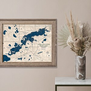 Prior Lakes Map, Wood Lake Map, Custom Lake Map, Custom Lake Sign ...