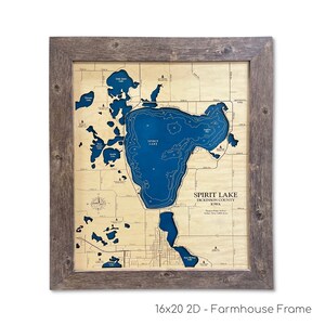 Spirit Lake Map, Spirit Lake, Wood Lake Map, Wood Lake Sign, Lake Art ...