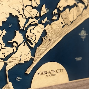 Margate City New Jersey Map, Custom Island Sign, New Jersey Map, Beach ...