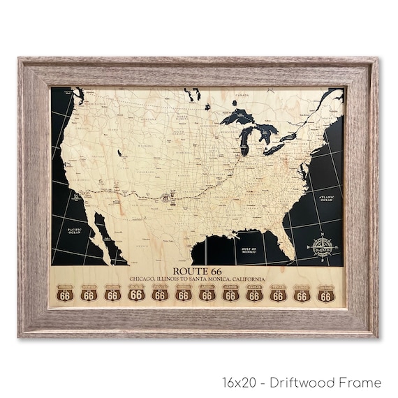 Vintage Road Map Route 66