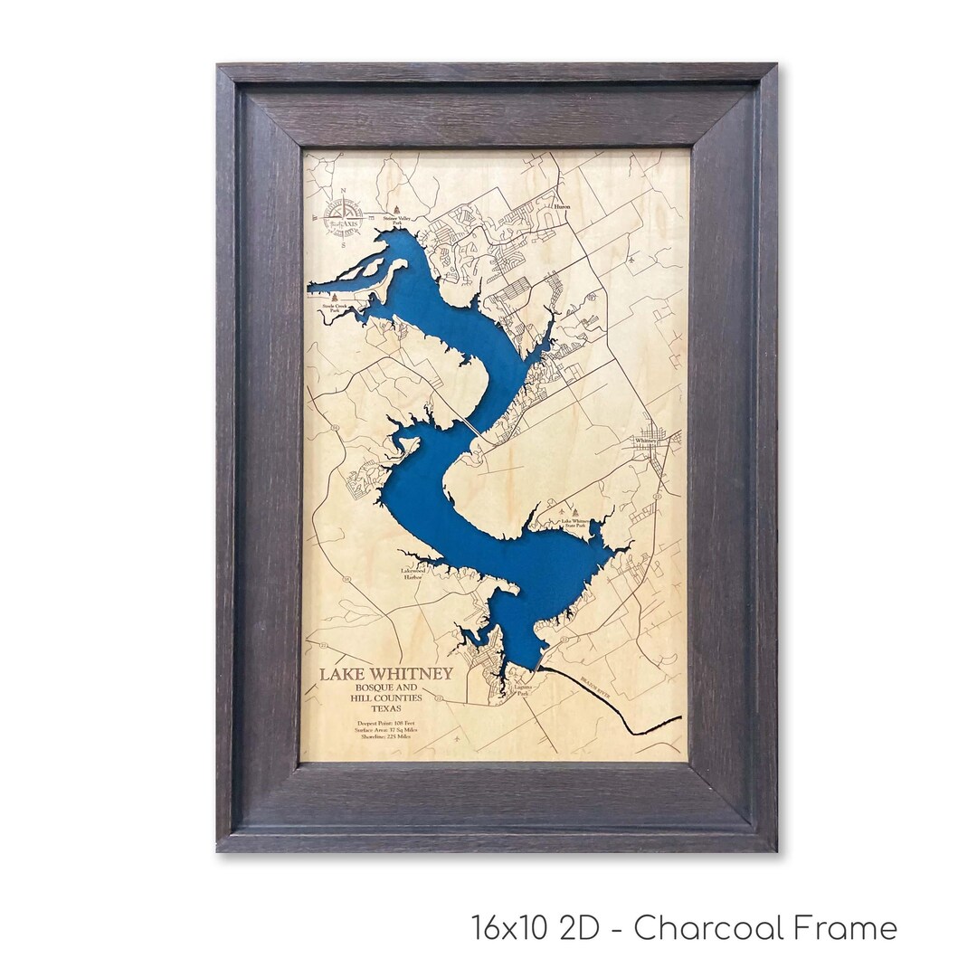 Lake Whitney Wood Map, 3D Lake House Decor, Custom Lake Sign - Etsy