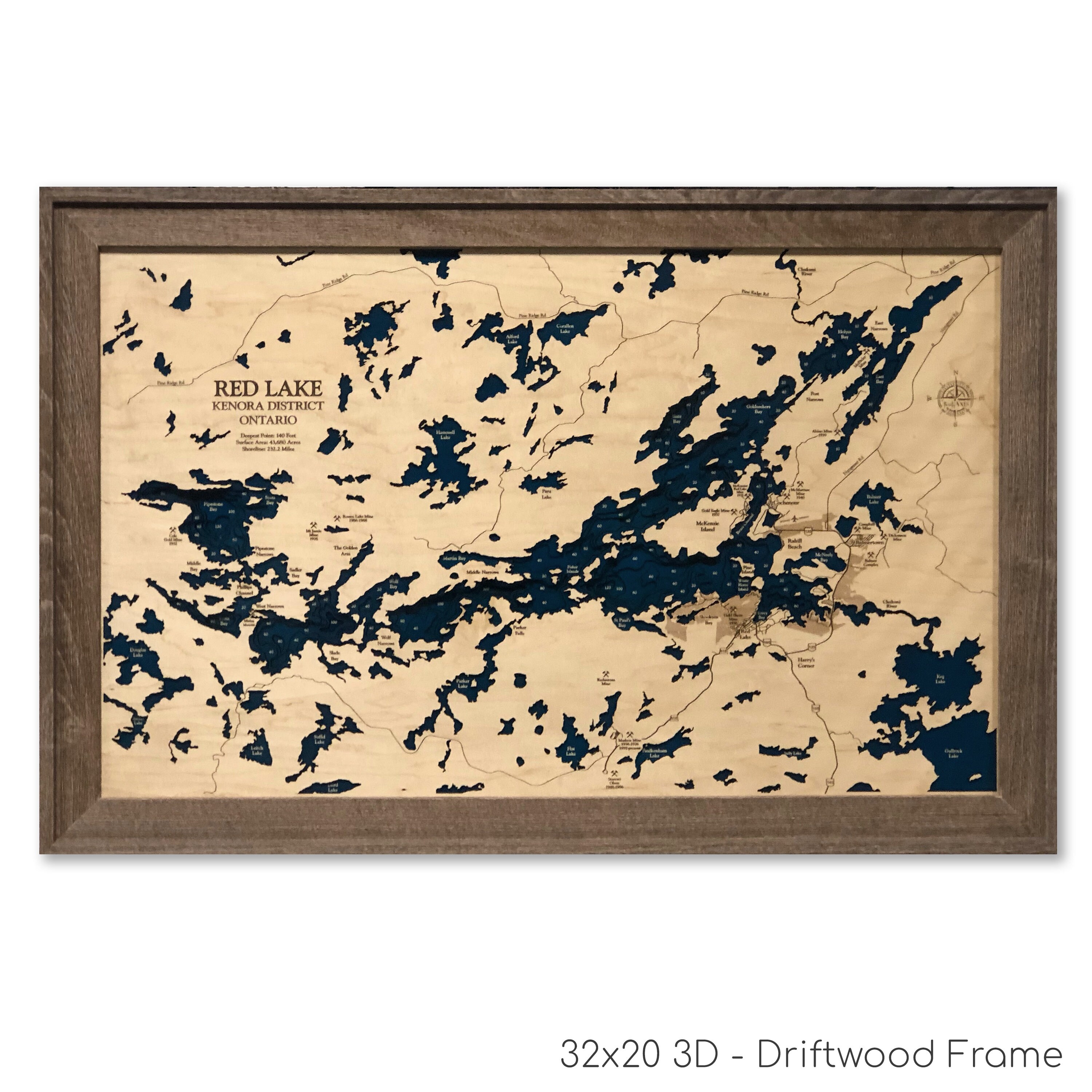Red Lake Map Kenora Map Custom Wood Map 3D Wall Art Lake - Etsy Canada