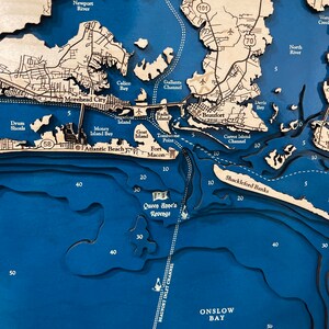 Crystal Coast Map Emerald Isle Map North Carolina Map - Etsy