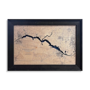 Wheeler Lake Map, Tennessee River Map, Maine Map, Wood Lake Map, Custom ...