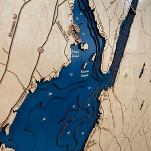 Great Sacandaga Lake Map, Custom Wood Map, Custom Lake Art, 3D Wall Art ...
