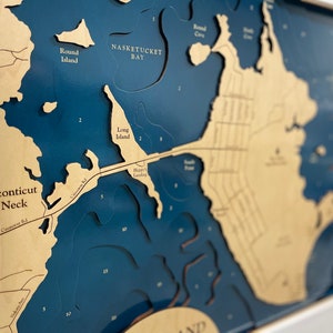 West Island Map, Custom Wood Map, 3D Wall Art, Contour Map, Beach House ...