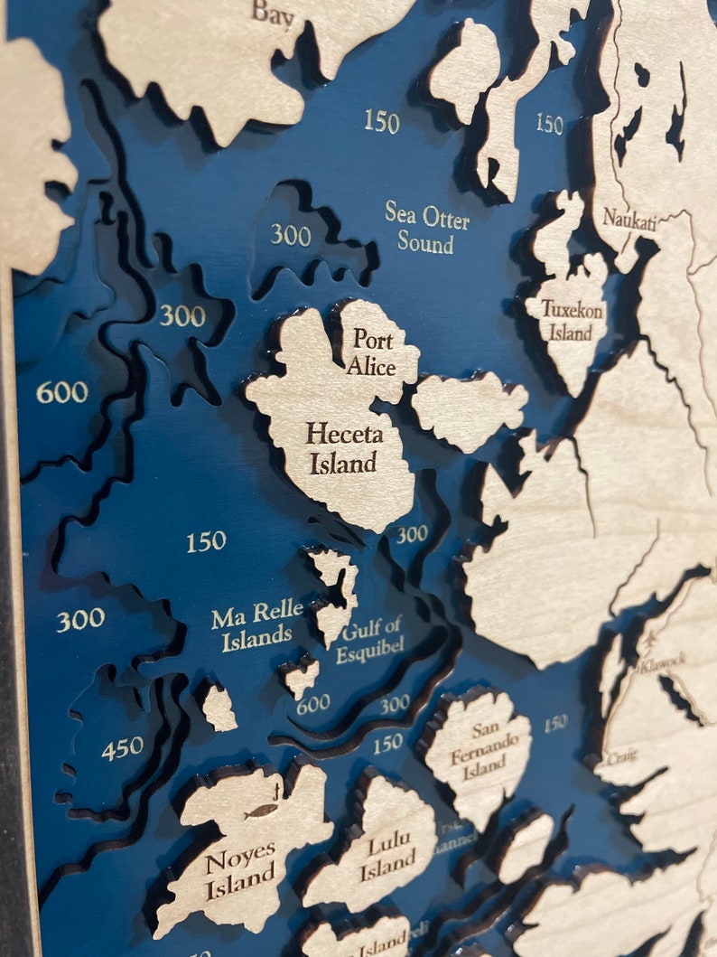 Prince of Wales Island Map Alaska Map Custom Wood Map 3D - Etsy