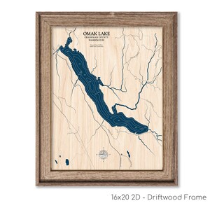 Omak Lake Map, Custom Lake Sign, Custom Lake Map, Wood Lake Map, 3D ...